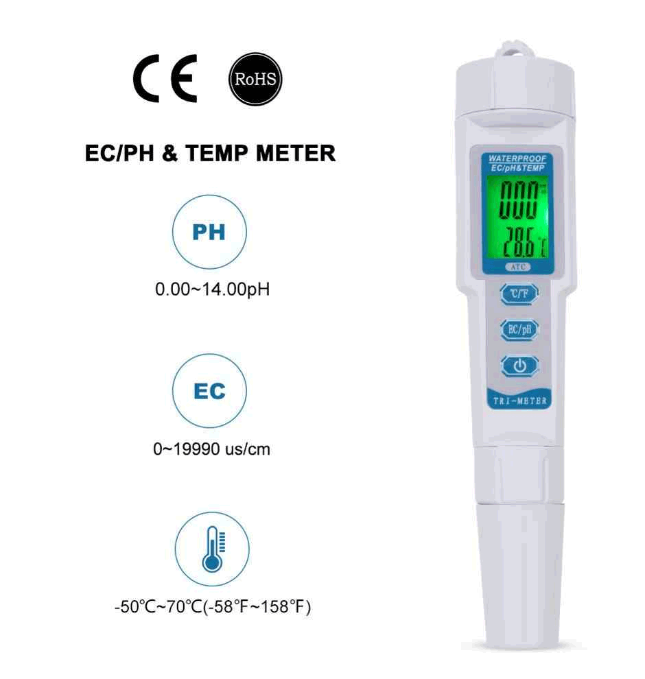 Stylo PH TEMP meter EC-3587 3 en 1 – GEEA MAROC